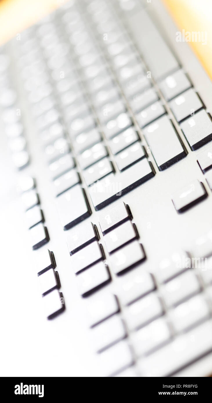 in the office desk the keyboard in the light concept of work Stock ...