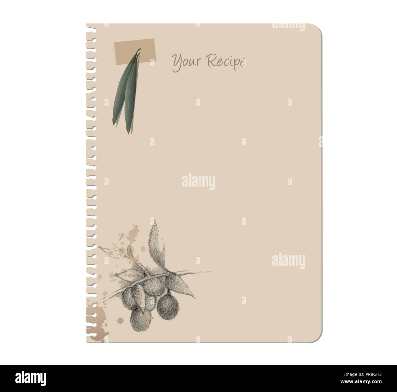 Recipes notebook and olives hand drawn Stock Vector Image & Art - Alamy