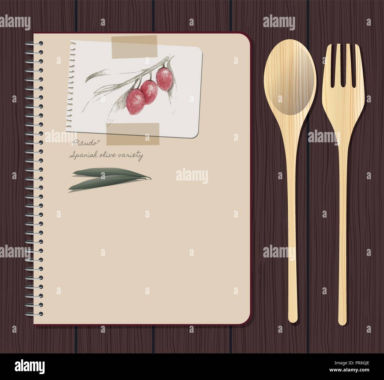 Recipes notebook and olives hand drawn Stock Vector Image & Art - Alamy