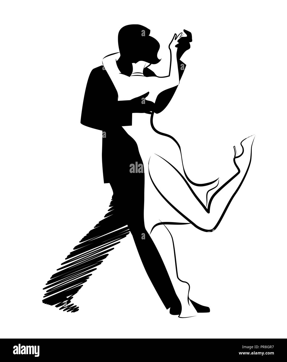 Dance tango dancing couple drawing hi-res stock photography and images ...