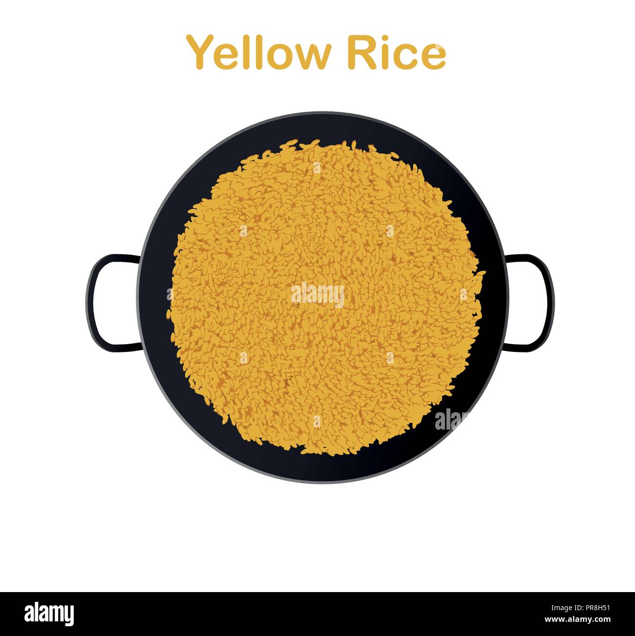 Yellow rice in paella pan Stock Vector Image & Art - Alamy