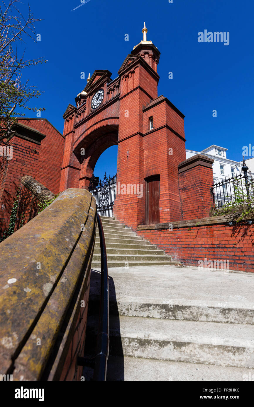 Gate to railway station in Douglas. Douglas, Isle of Man Stock Photo ...