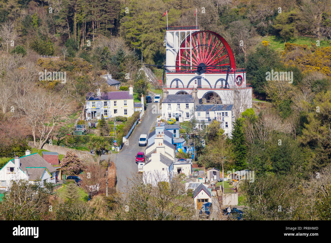 The Great Laxey Wheel. Laxey, Isle of Man Stock Photo - Alamy