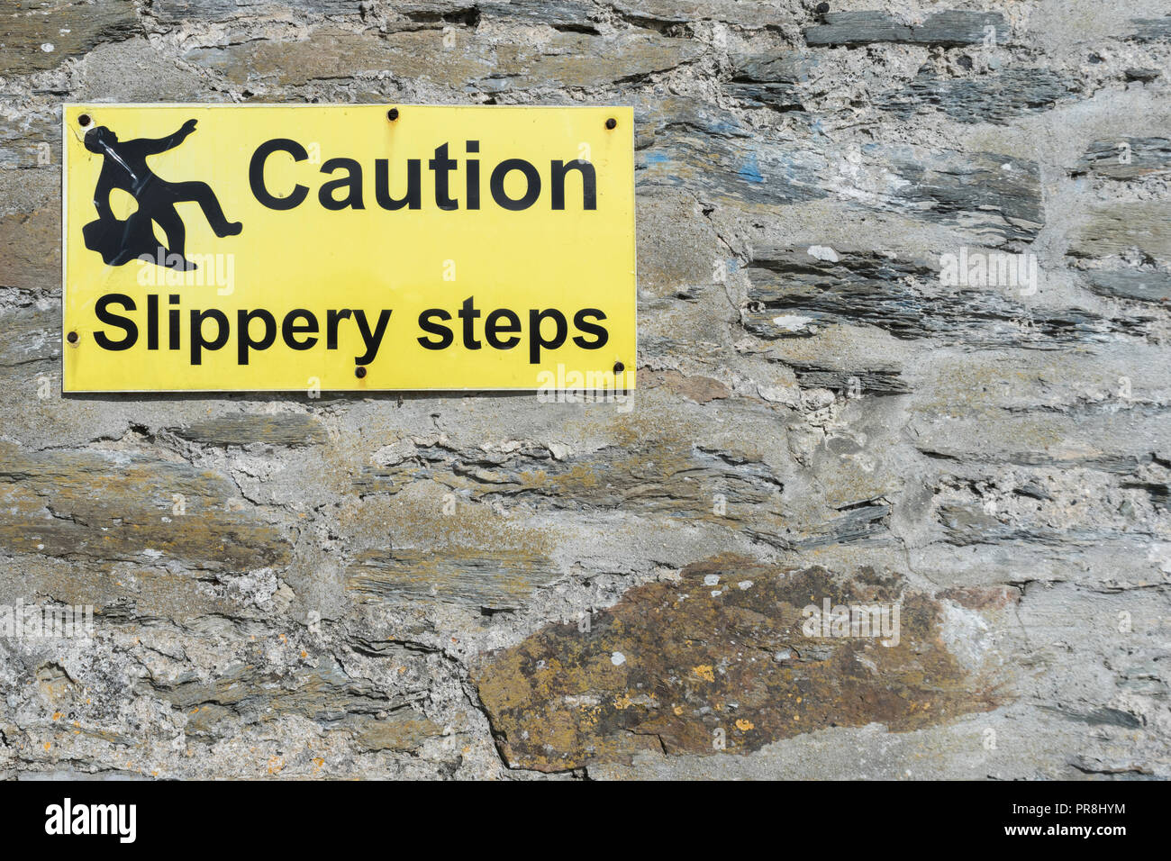 Danger Slippery Slope Sign Stock Photos & Danger Slippery Slope Sign ...