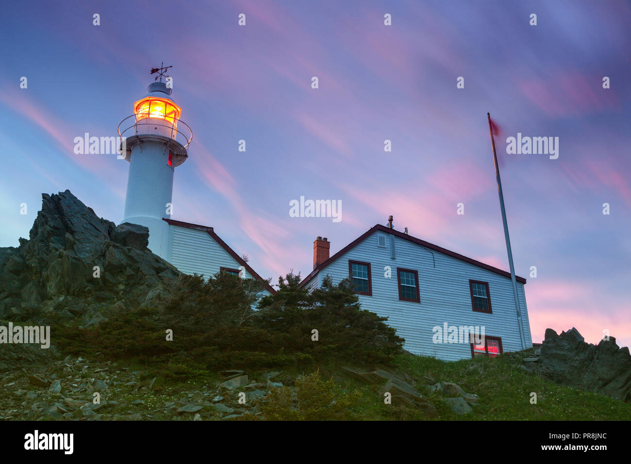 Lobster Cove Head Lighthouse. Newfoundland and Labrador, Canada Stock ...