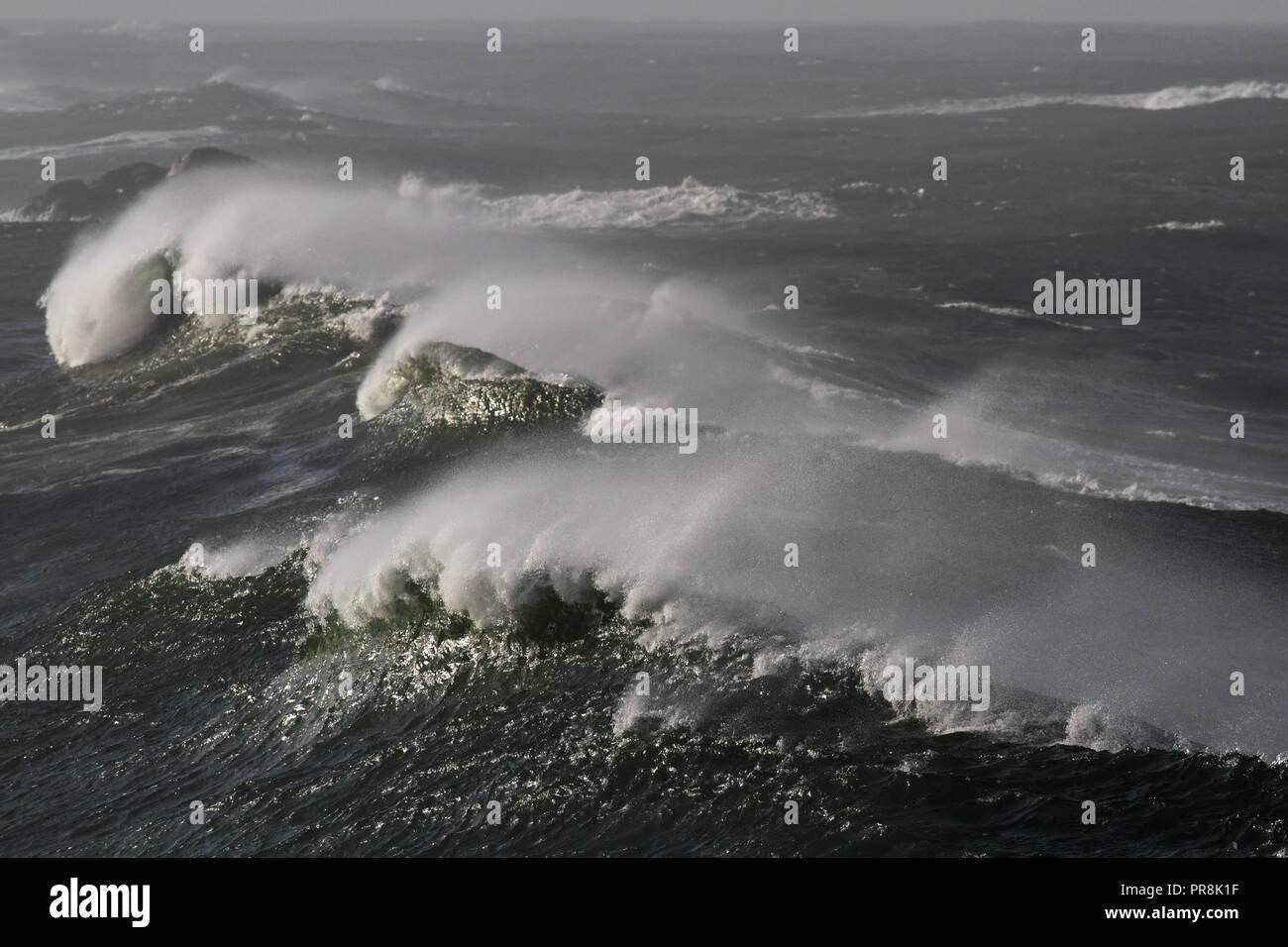 Giant Atlantic waves in the Portuguese coast photographed from above ...