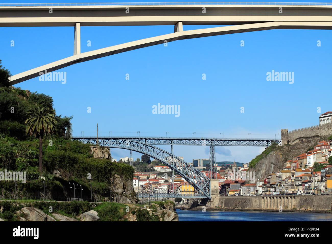 Old and new bridge in Porto, Portugal Stock Photo - Alamy