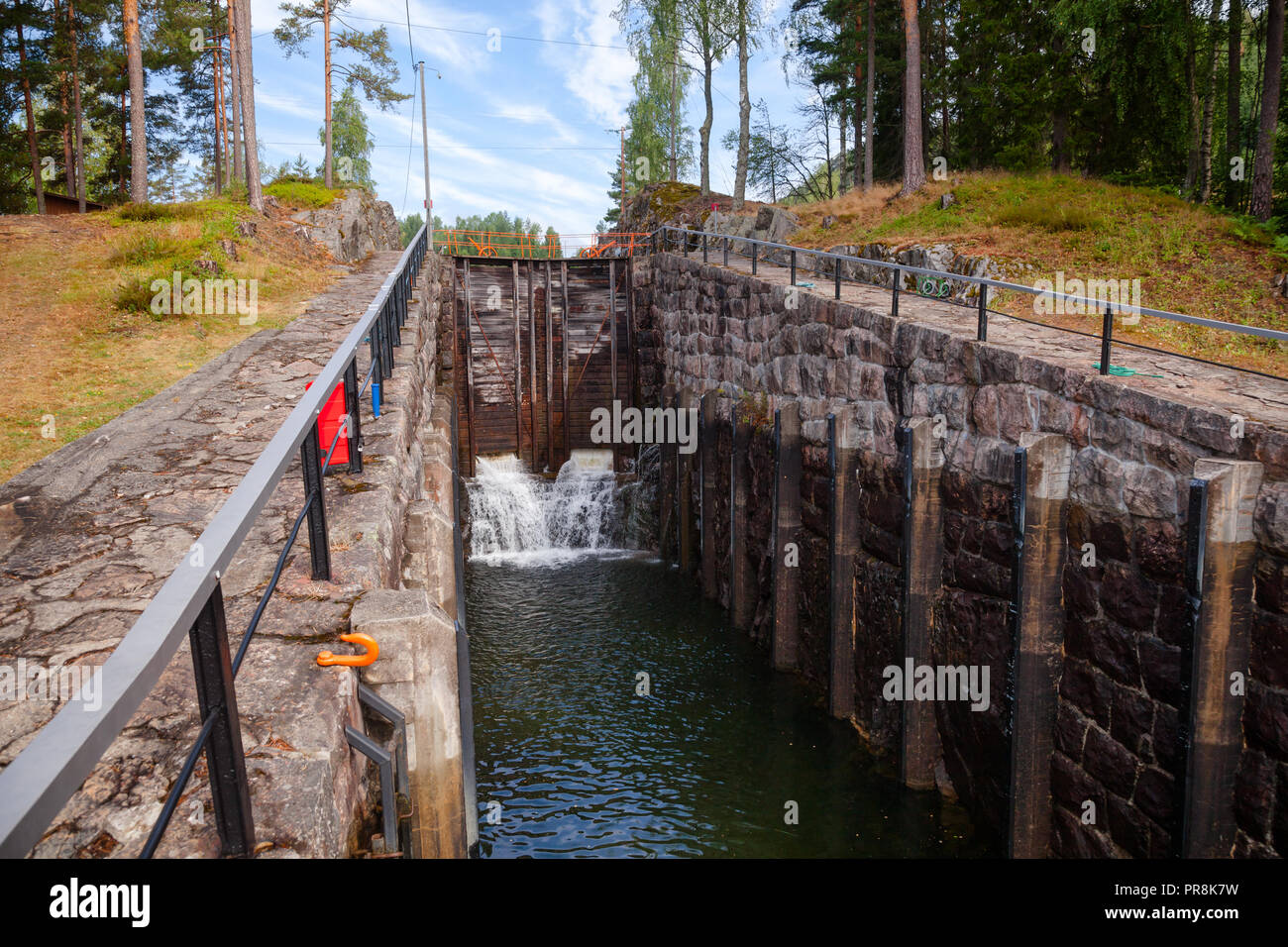 Eidsfoss lock on the Telemark Canal that connects Skien to Dalen in ...