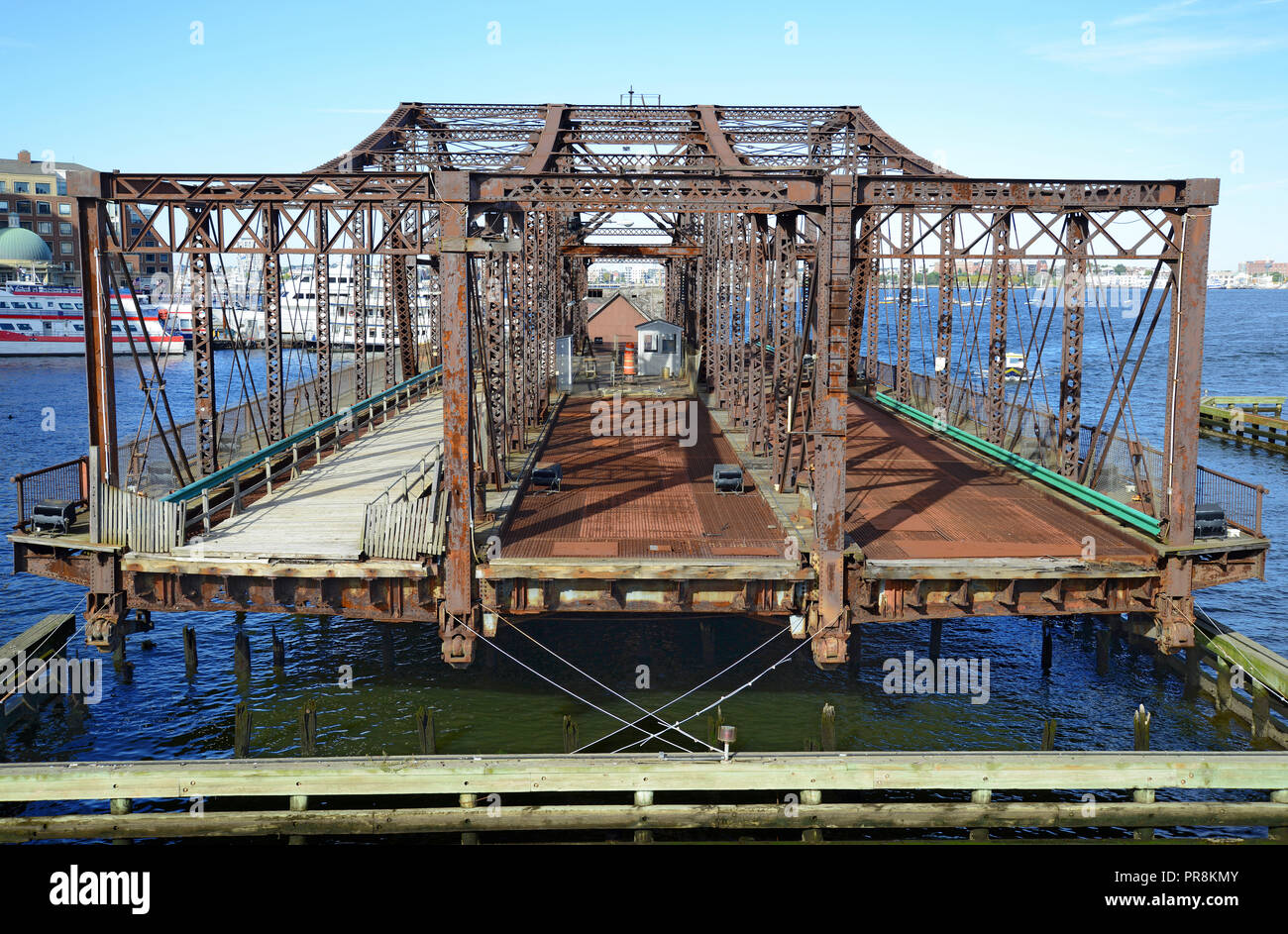 Old Northern Avenue Bridge Boston Harbor Massachusetts Stock Photo - Alamy