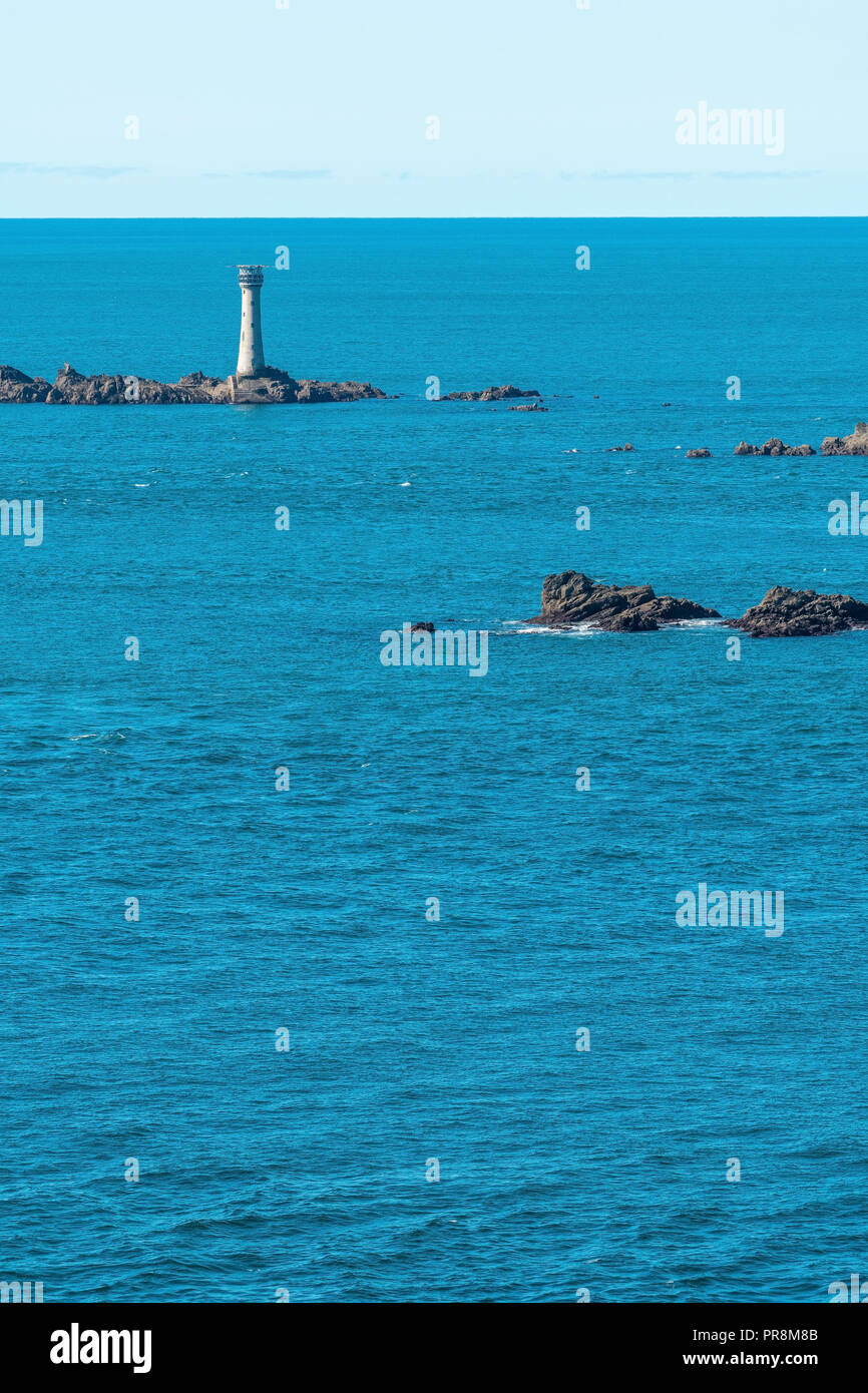 Summer Les Hanois Lighthouse in Guernsey, Channel Island Stock Photo ...