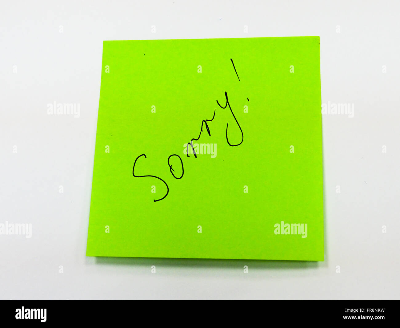 Sticky note with text sorry, motivation card Stock Photo - Alamy