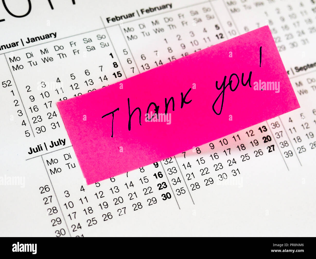 Sticky note with text thank you, motivation Stock Photo - Alamy