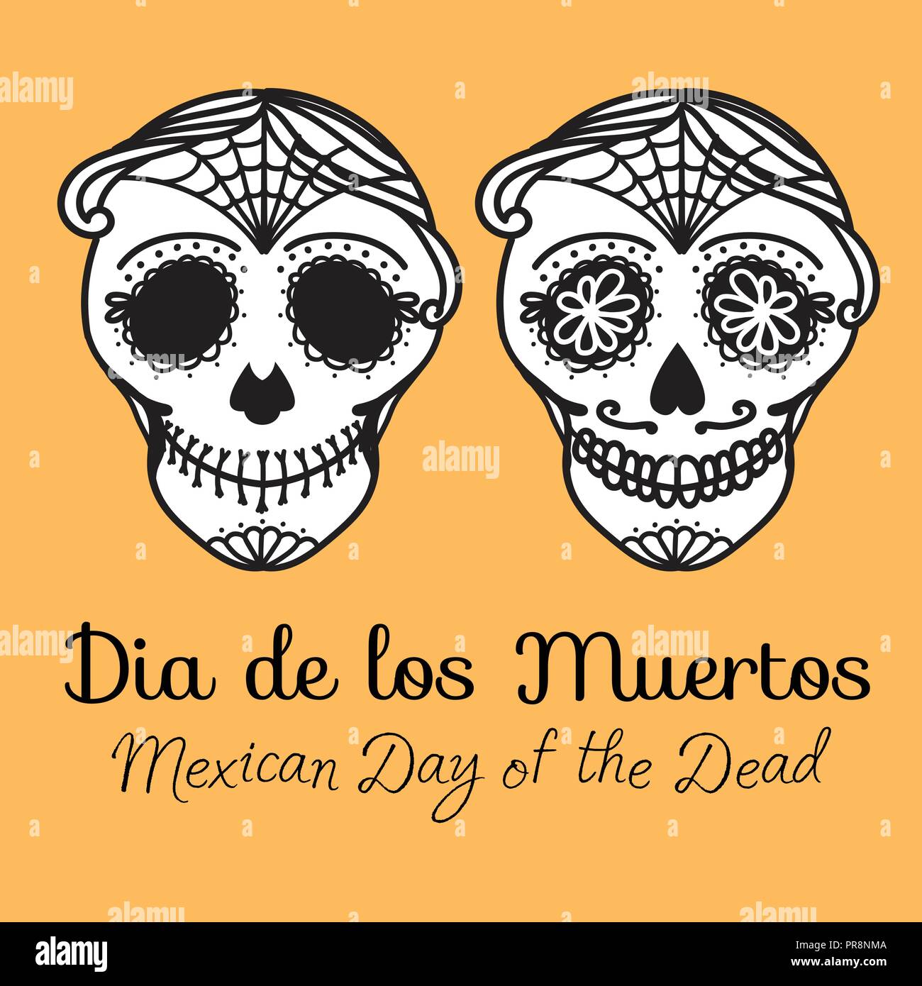 Set Calavera sign Dia de los muertos. Mexican Day of the dead. Vector ...