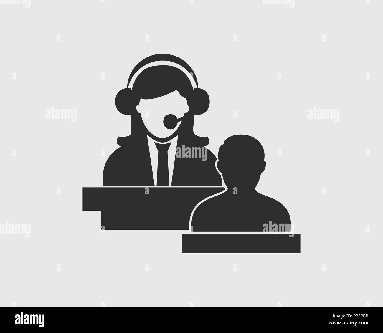 Call center agent icon Black and White Stock Photos & Images - Alamy