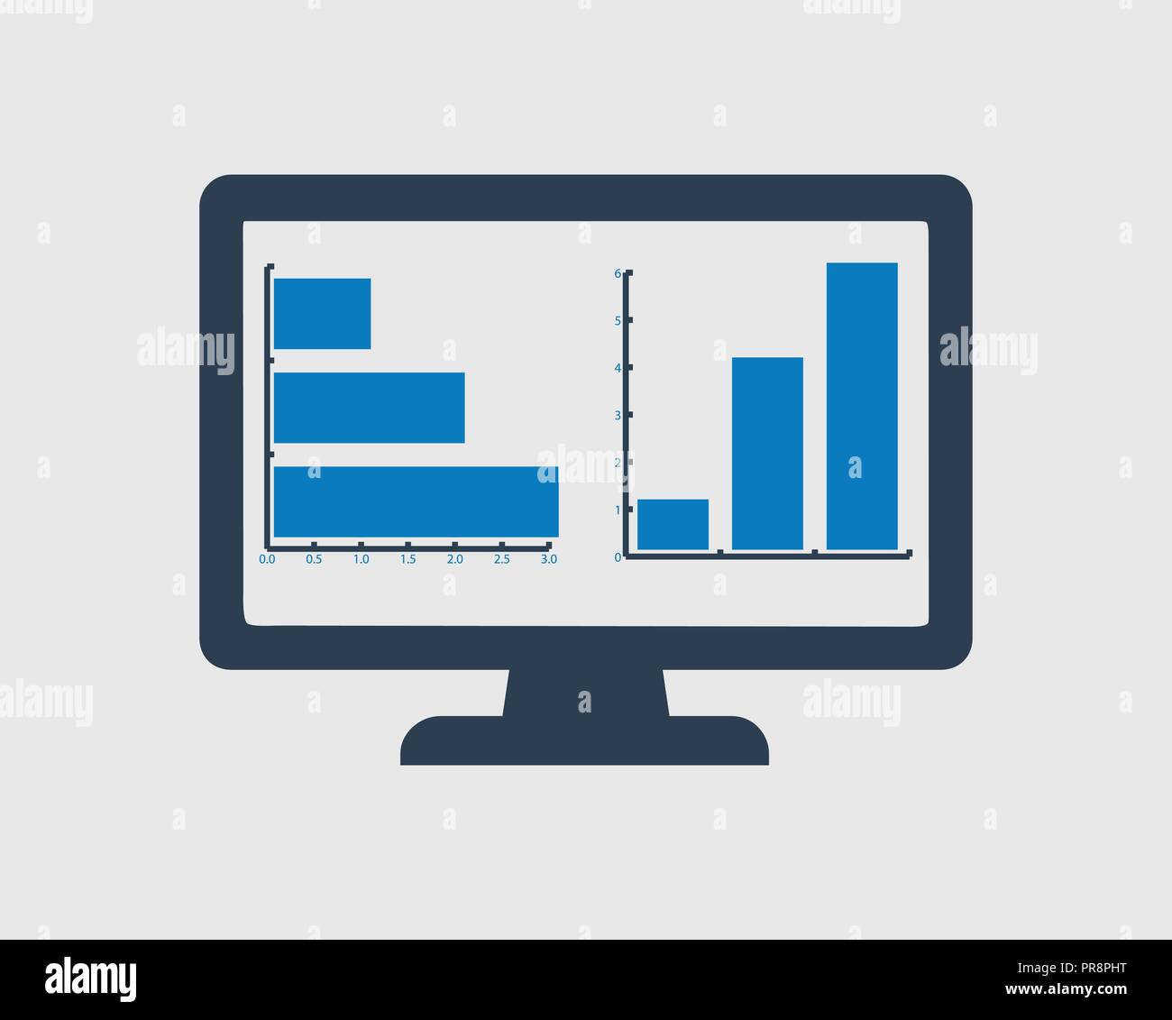 Computer Graph Icon on gray background Stock Vector Image & Art - Alamy