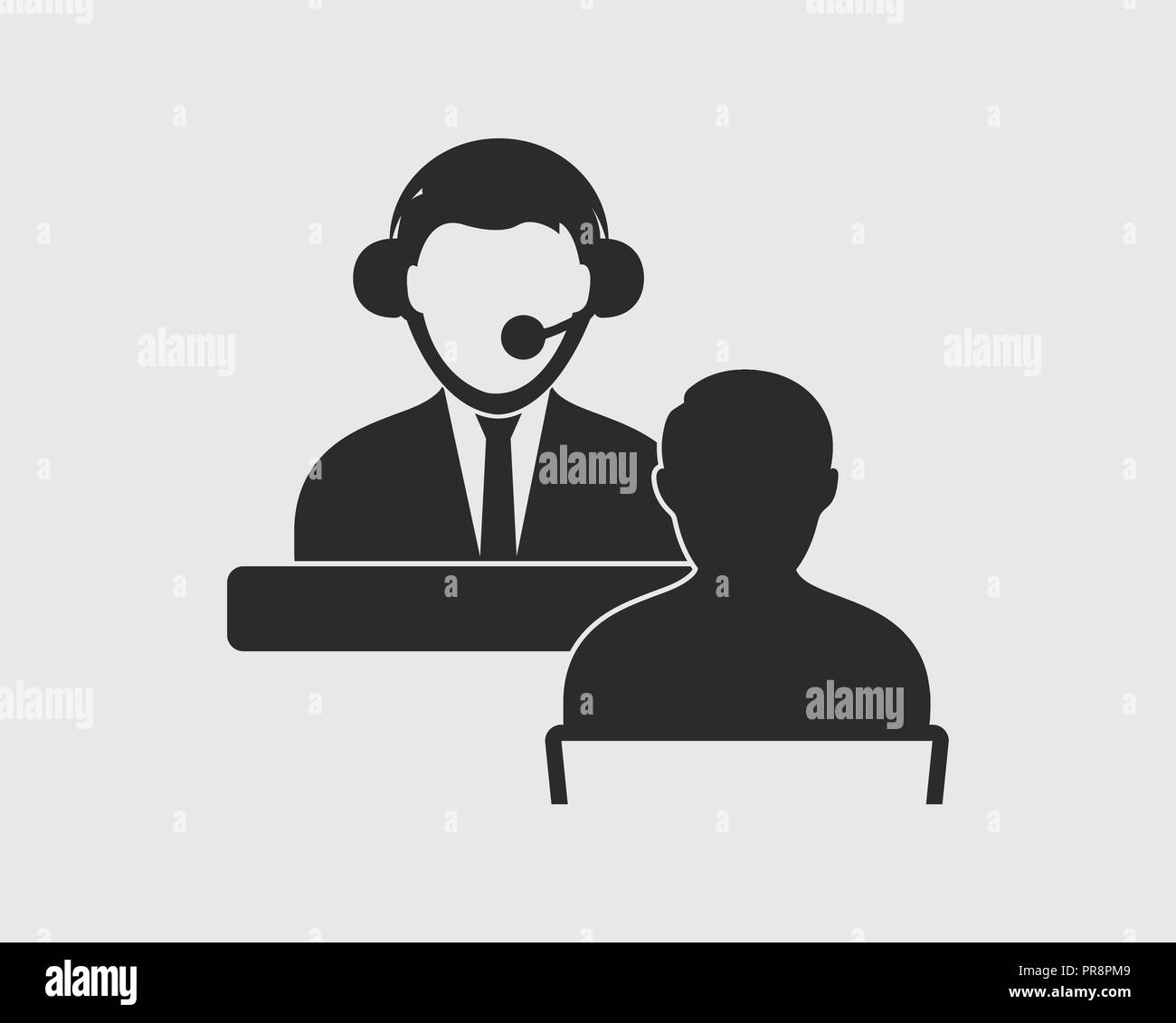 Call center agent icon Black and White Stock Photos & Images - Alamy