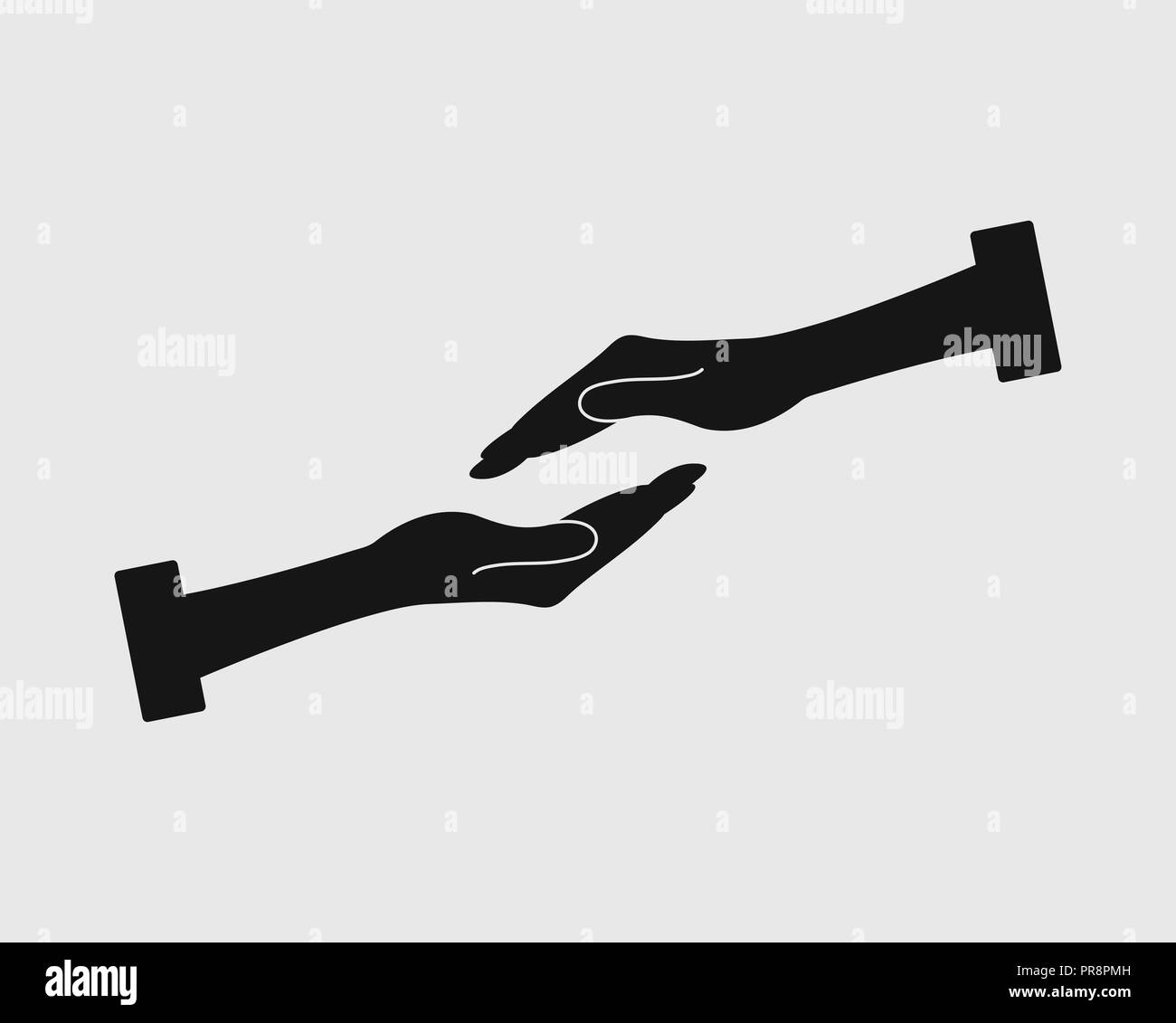 Help Icon. Two hand symbol on gray background Stock Vector Image & Art ...