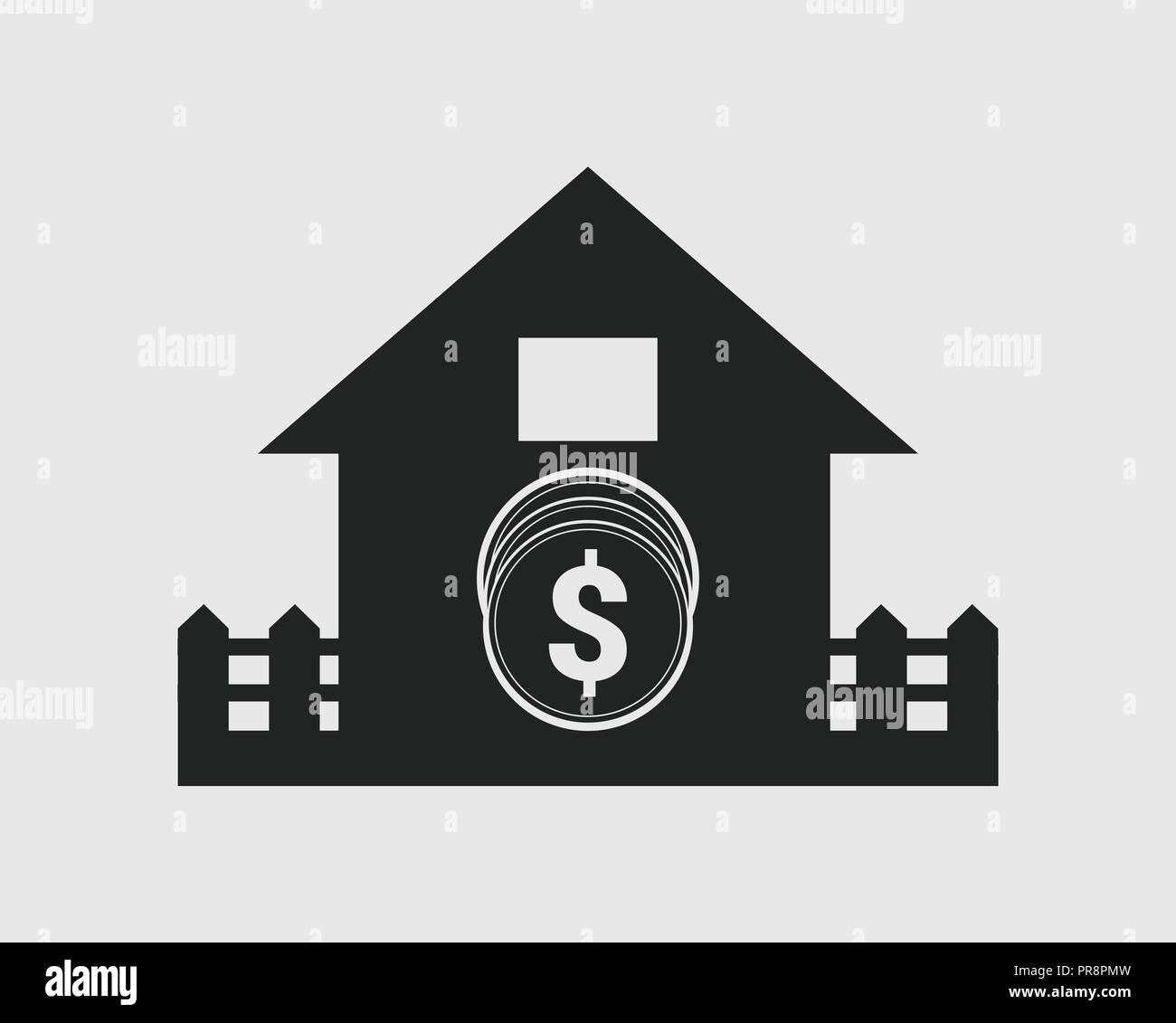 Home loan icon. Coin symbol with house sign Stock Vector Image & Art ...