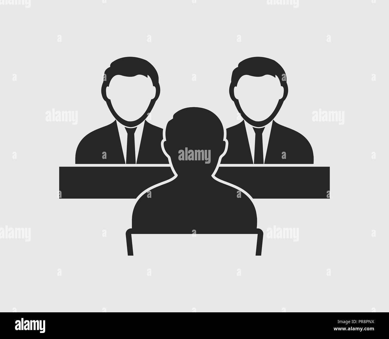 Interview panel icon on gray background Stock Vector Image & Art - Alamy