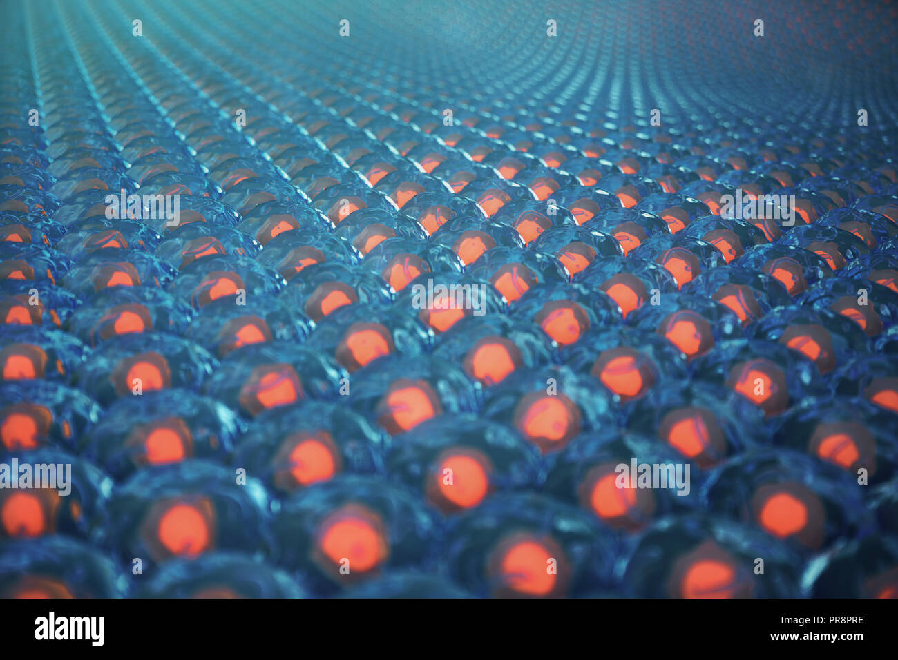 3D Illustration human cells. Cell colony. Concept of science and ...