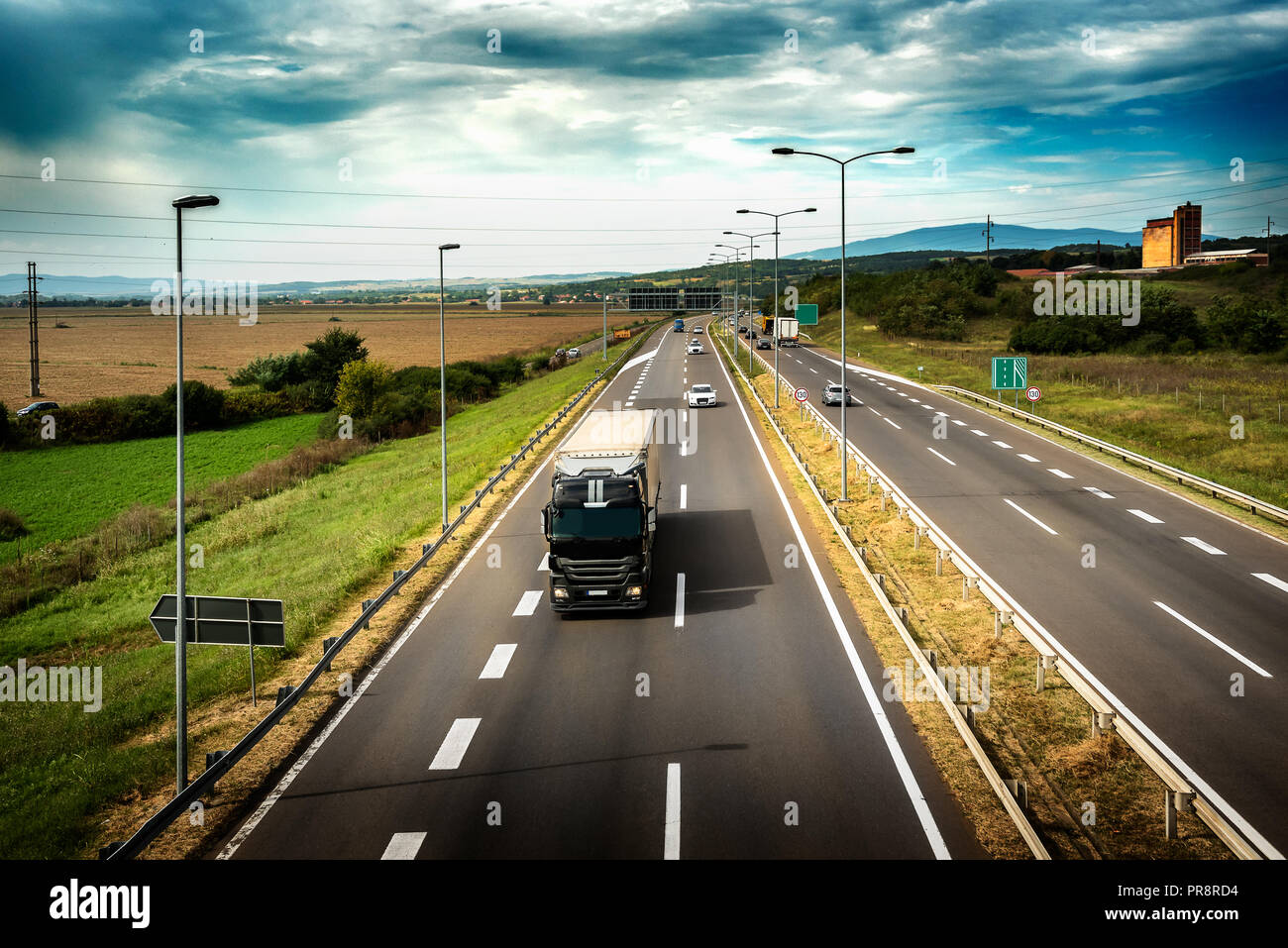 Motorway Straight Road Perspective High Resolution Stock Photography ...