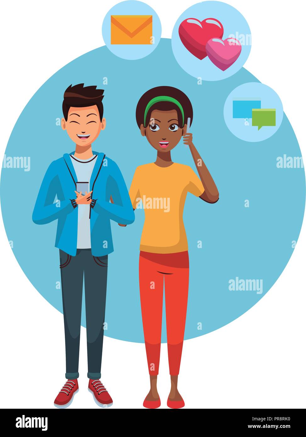 Woman social media symbols Stock Vector Images - Alamy