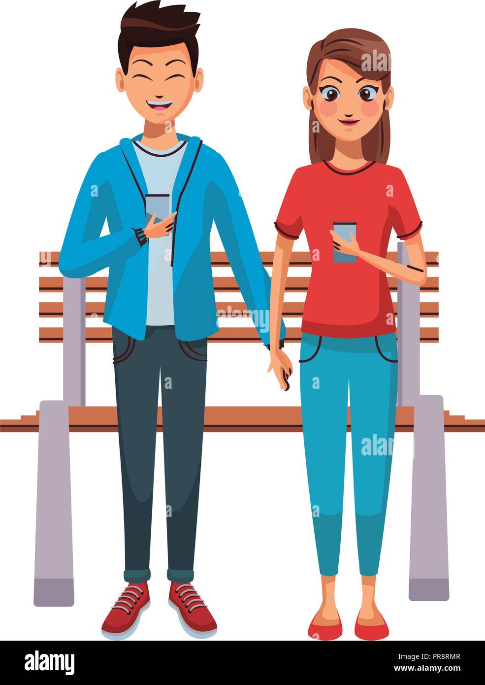 Couple using smartphones Cut Out Stock Images & Pictures - Alamy