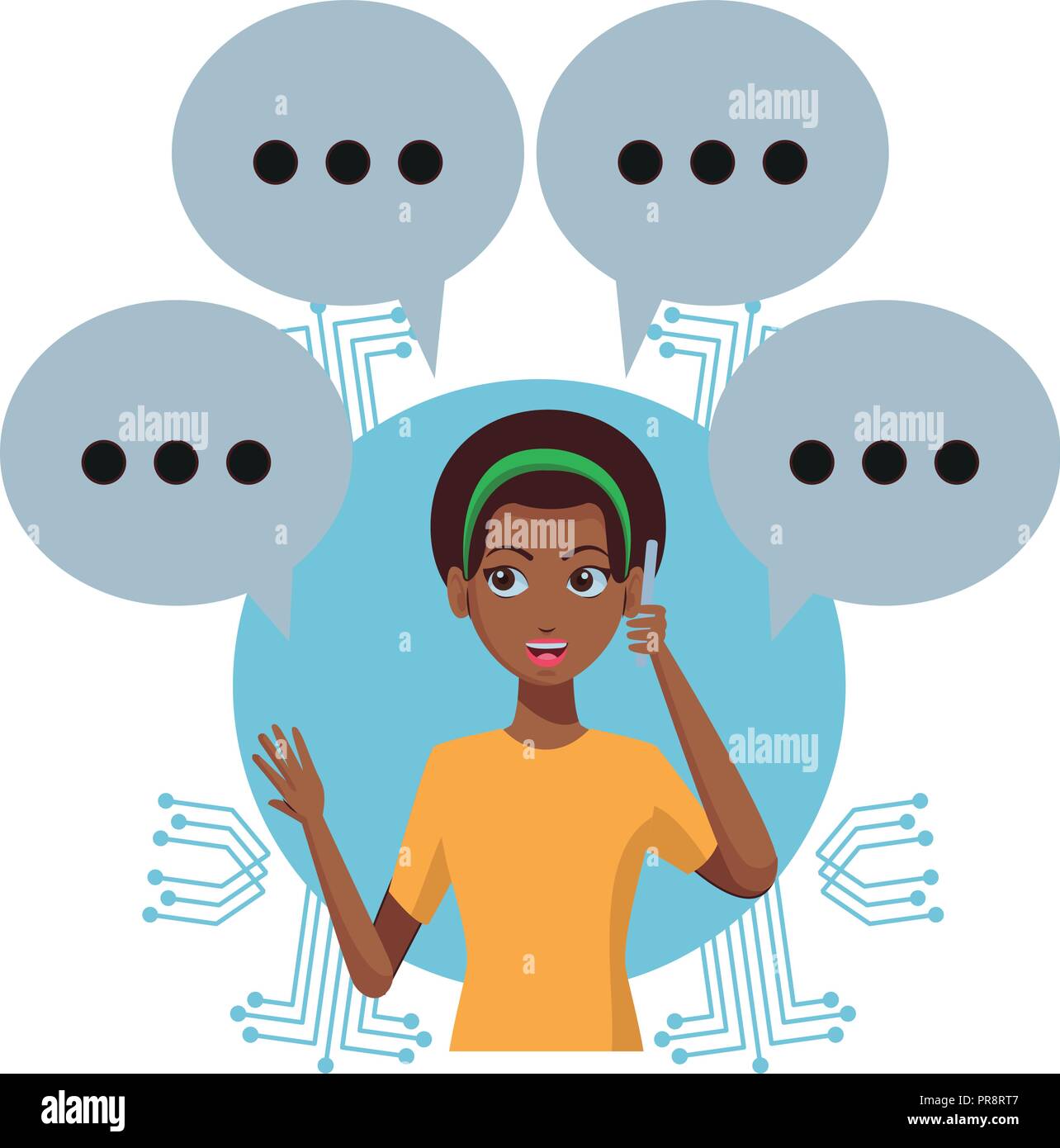 Black woman afro phone Stock Vector Images - Alamy