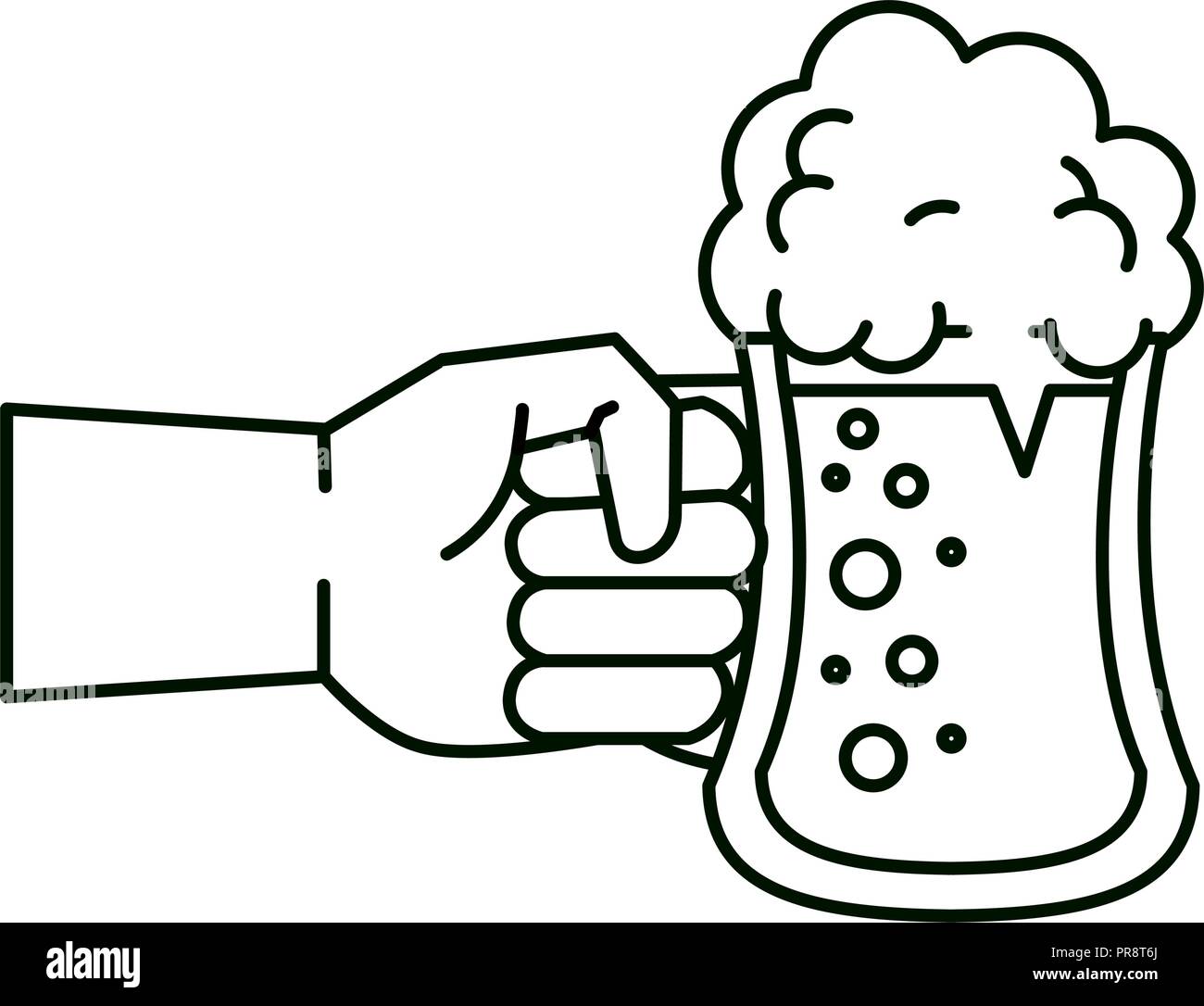 Hand holding glass light beer Stock Vector Images - Alamy