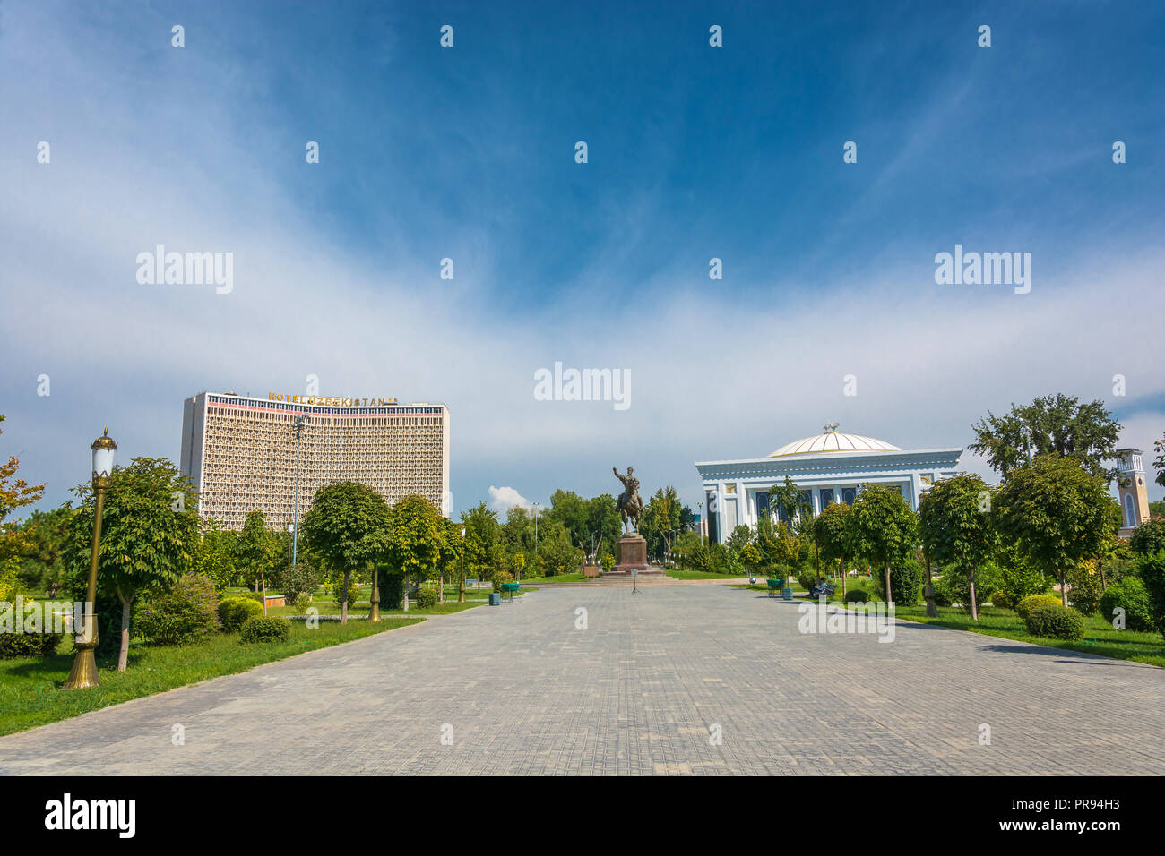 Amir Timur Square in the summer sunny day in Tashkent, Uzbekistan Stock ...