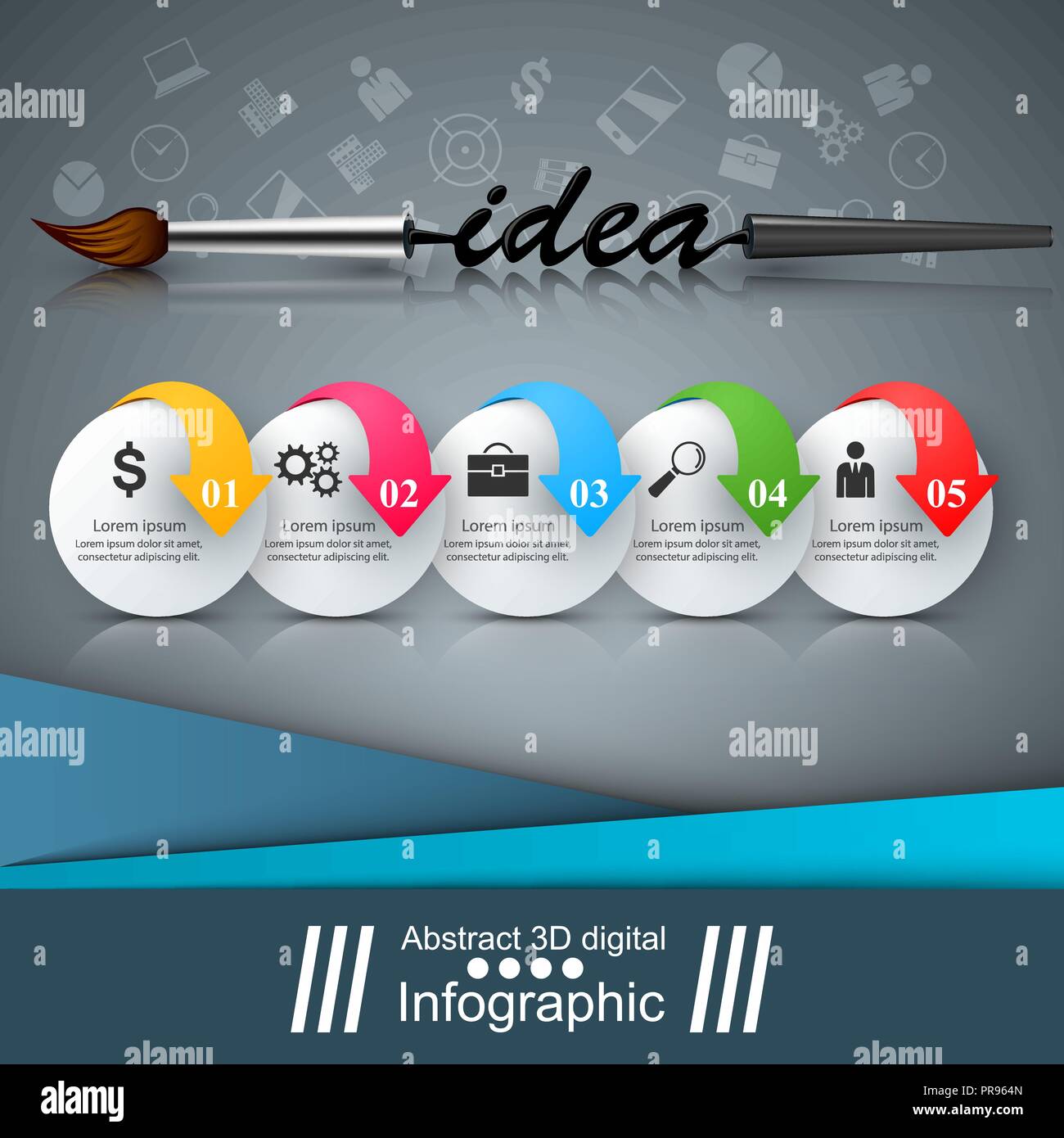 Artist business infographic. Brush illustration Stock Vector Image ...