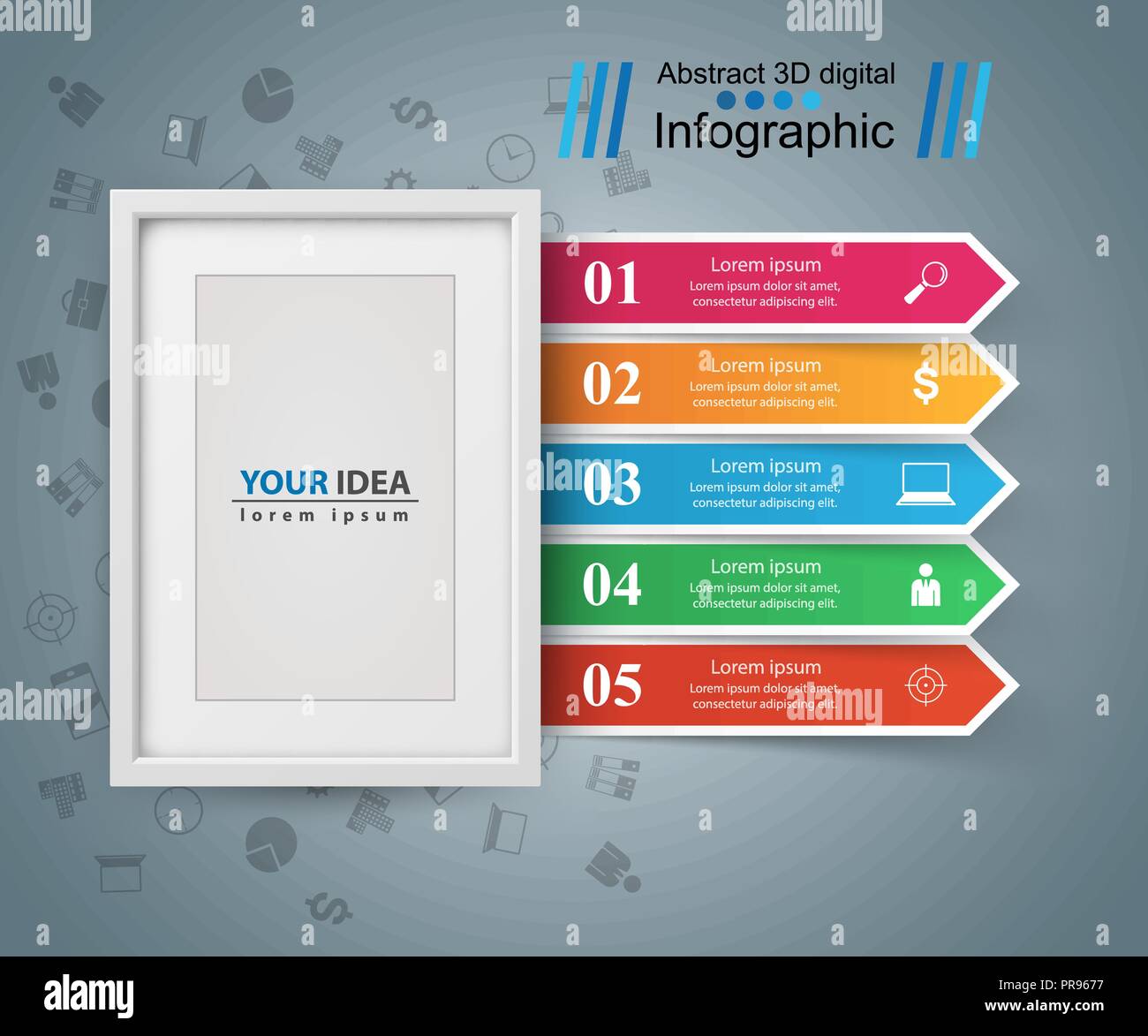 Frame, photo. Five items - paper infographic Stock Vector Image & Art ...