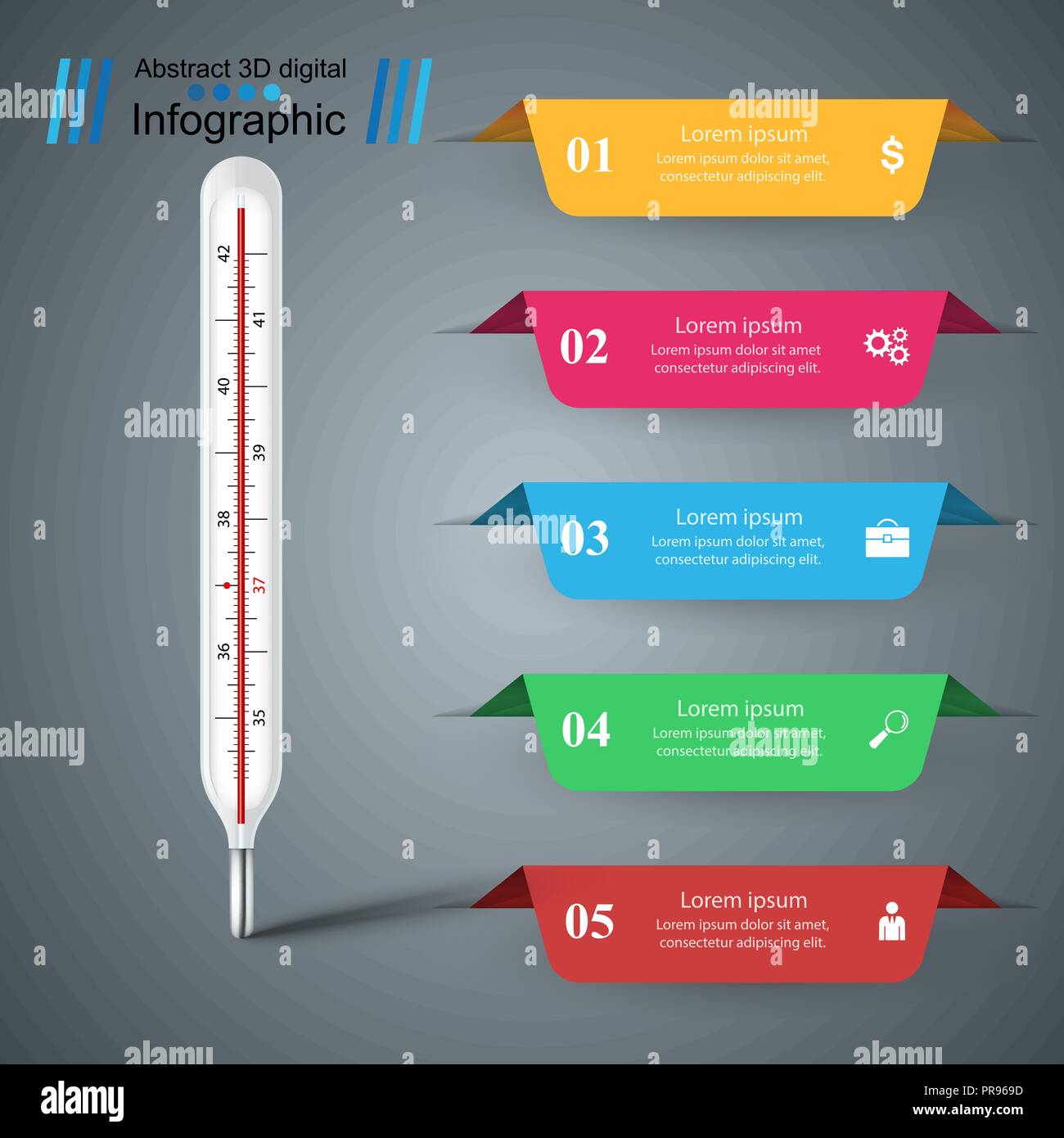 Thermometer business infographics. Health icon Stock Vector Image & Art ...