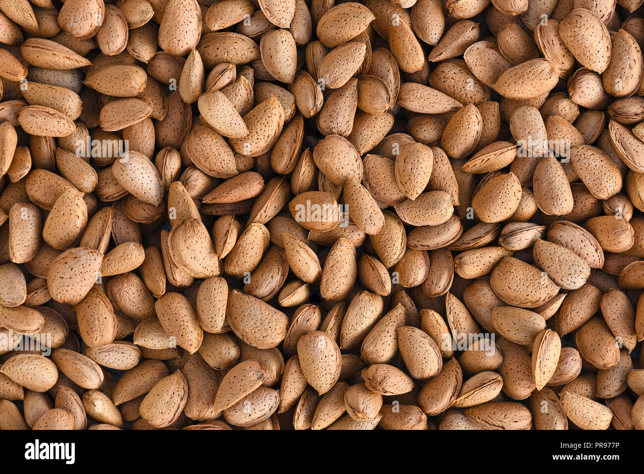 shelled almonds full frame overhead image colorful textured background ...