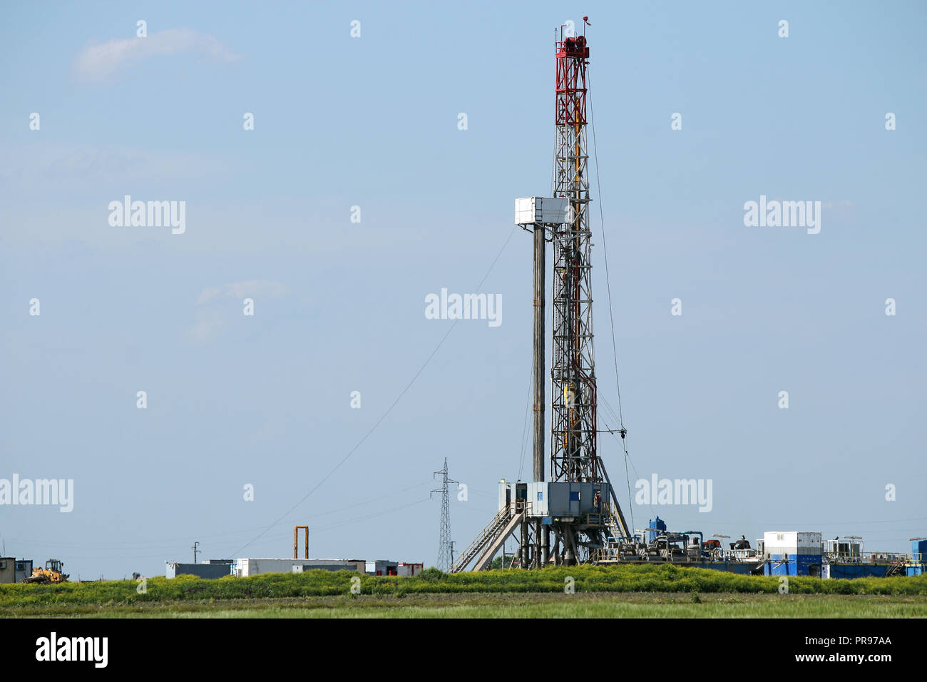 land oil drilling rig on field mining industry Stock Photo - Alamy