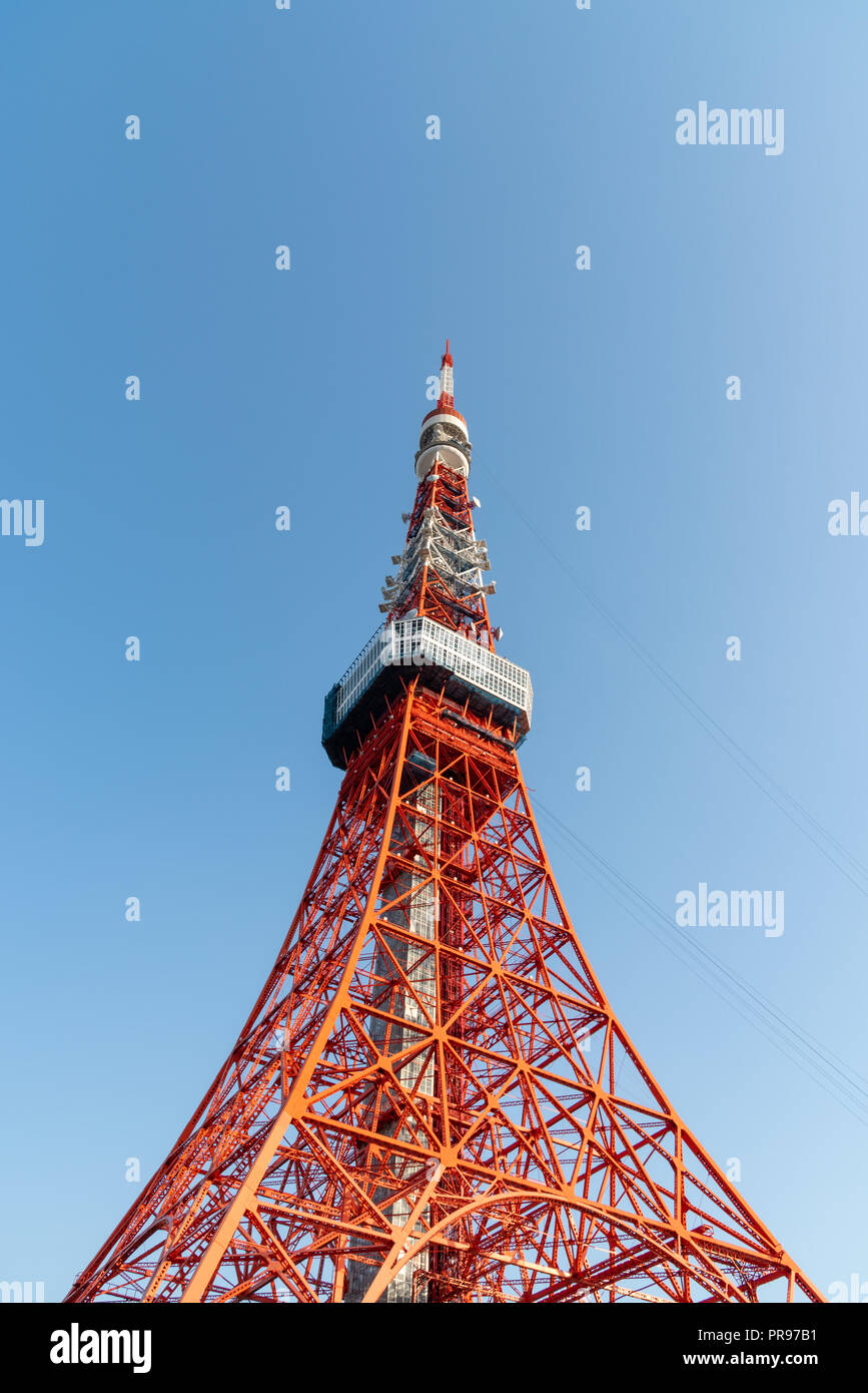 Tokyo tower and Sakura Cherry blossom in spring season at Tokyo, Japan ...
