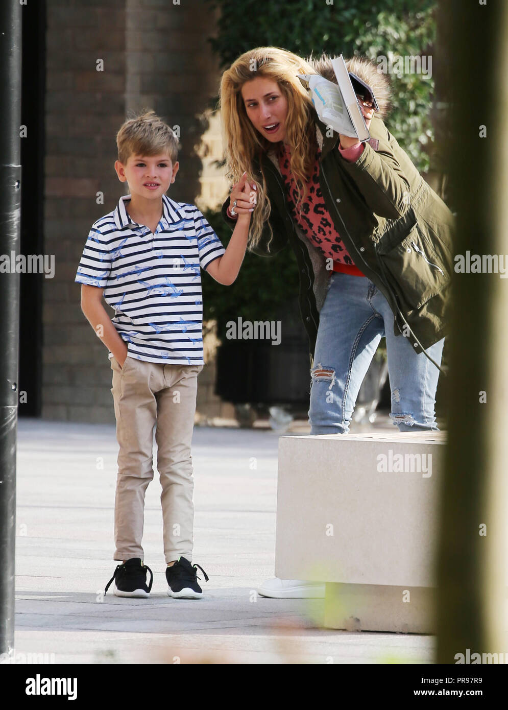 Stacey Solomon and her son outside ITV Studios Featuring: Stacey ...
