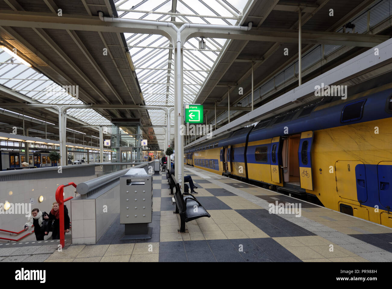 Amsterdam, Netherlands - January 1, 2017: People on the platform of ...
