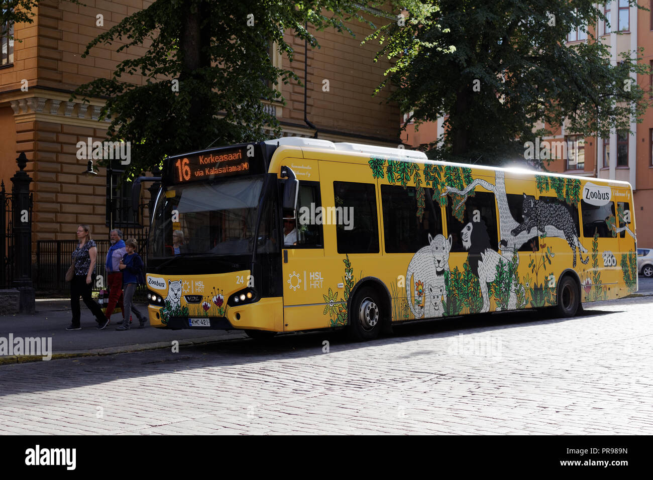 Helsinki, Finland - July 15, 2017: Public bus on line 16 moving to ...