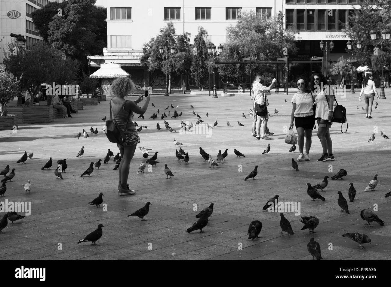 Downtown street in touristic Black and White Stock Photos & Images - Alamy