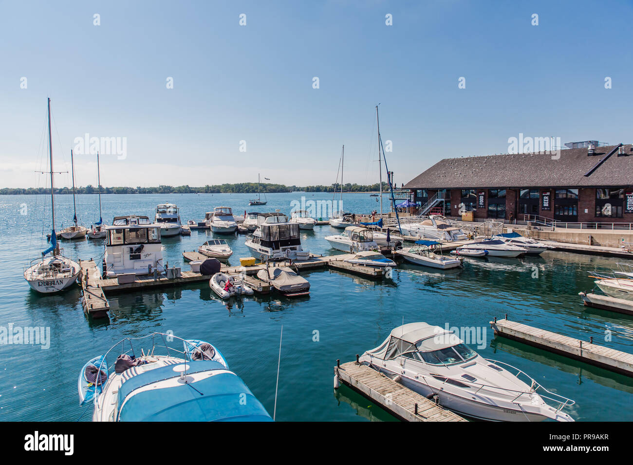 boats and yachts parked at the dock toronto waterfront Stock Photo - Alamy