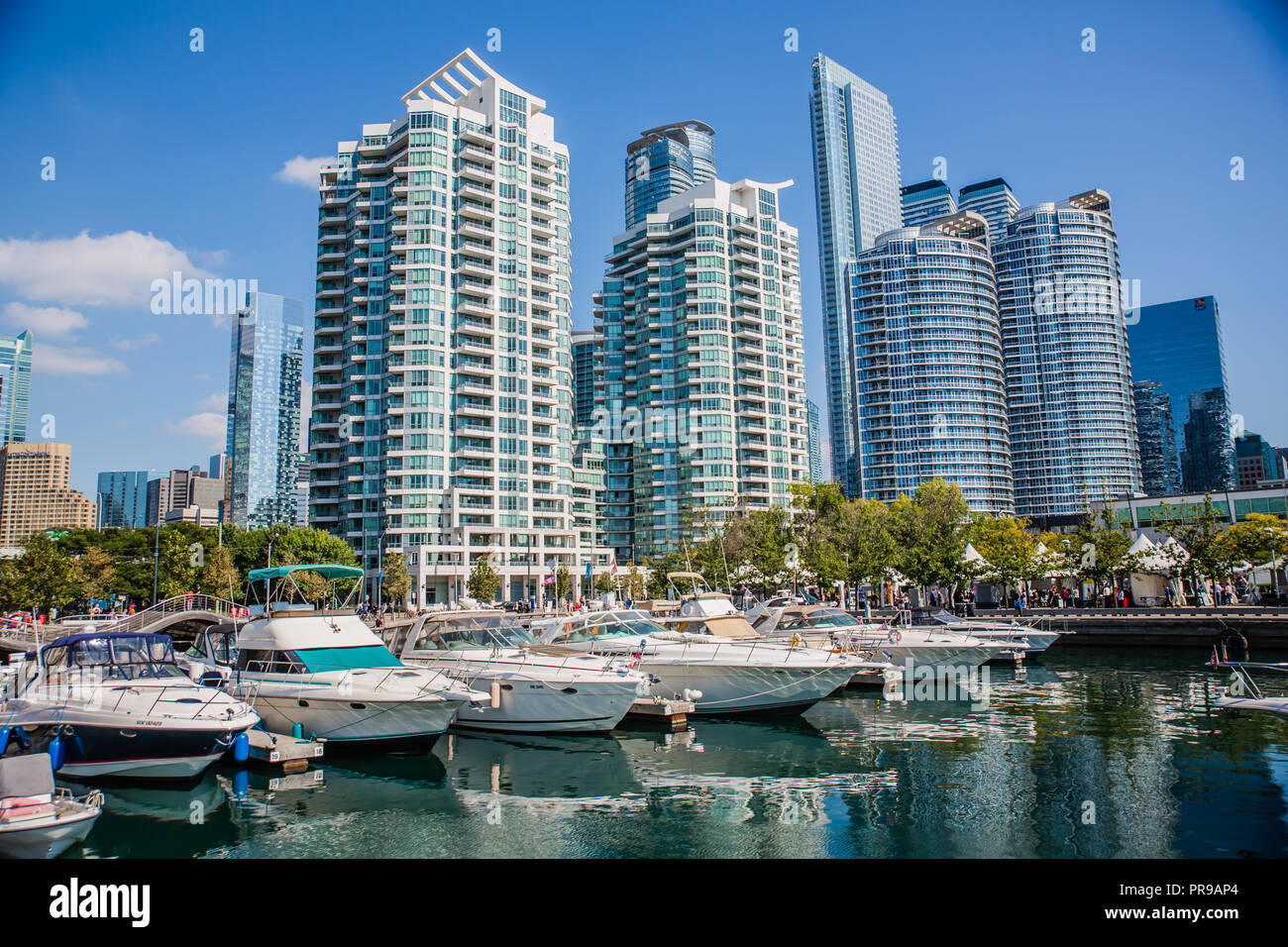 toronto water front boats yachts condo downtown Stock Photo - Alamy
