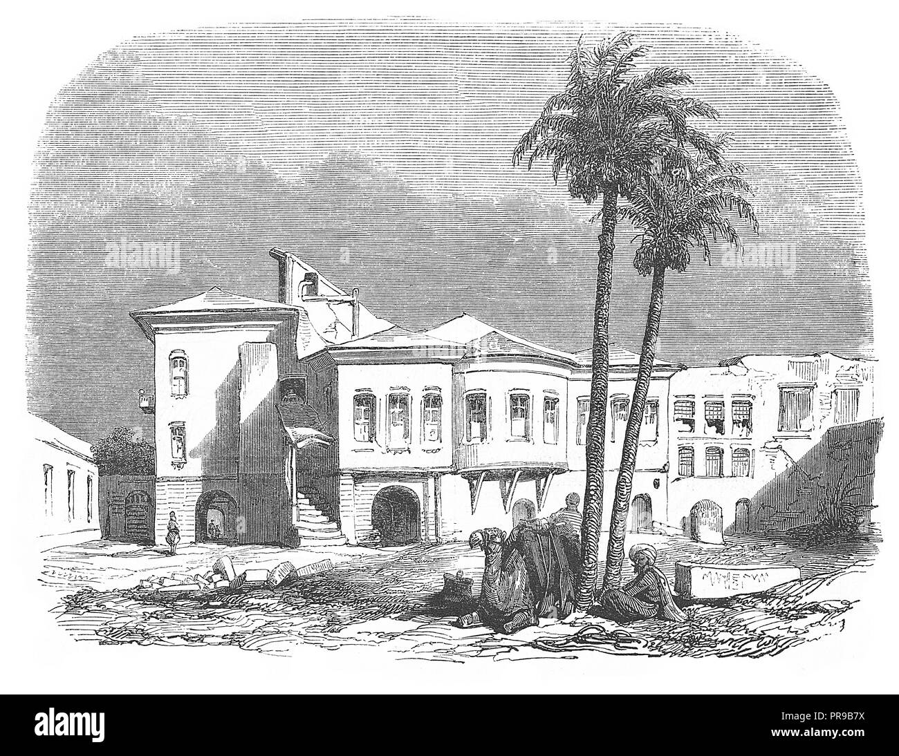 19th century illustration of Ministry of Education, Cairo - the place ...