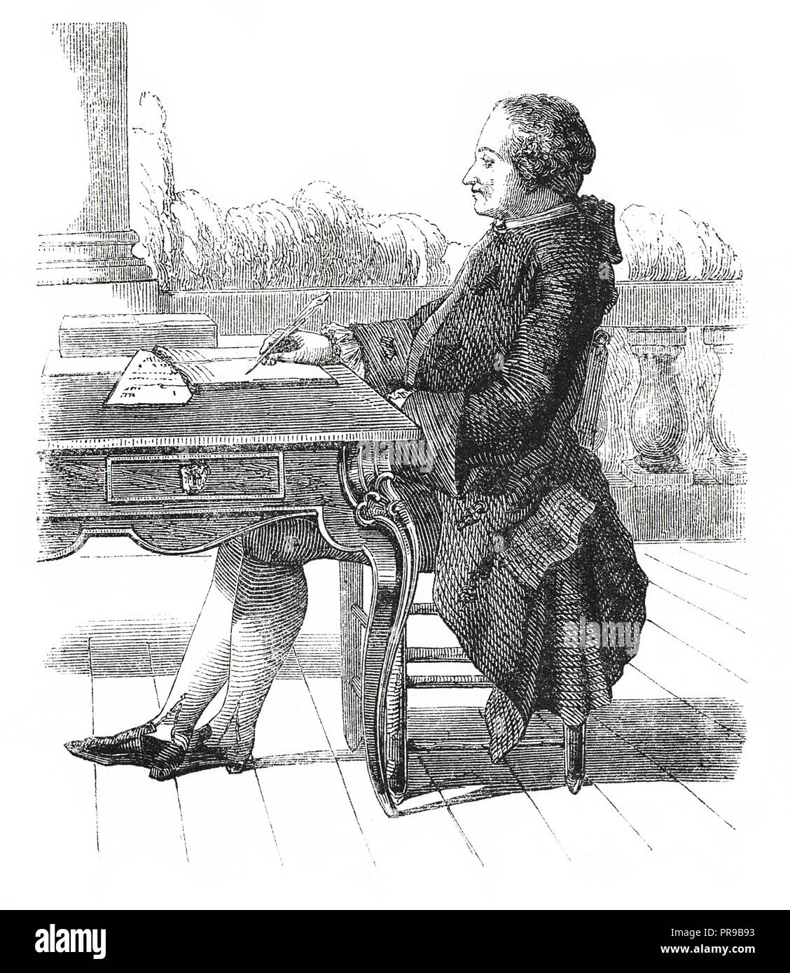 19th century illustration of portrait of Alexis Claude Clairaut (13 May ...