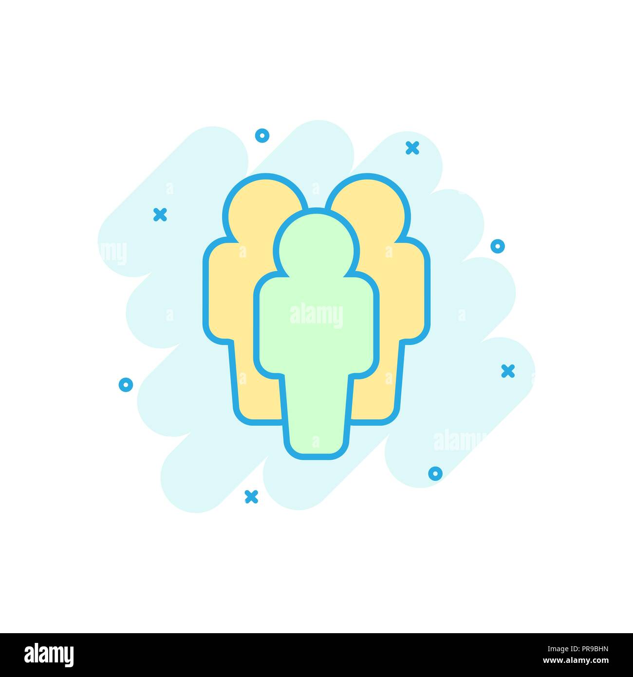 Cartoon colored people icon in comic style. People illustration ...