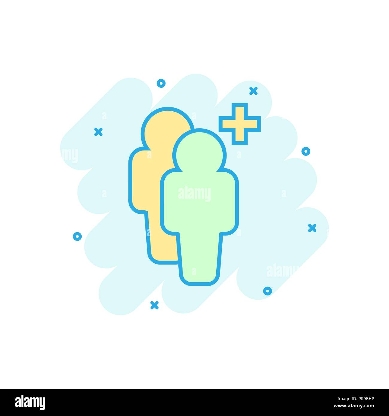 Cartoon colored people icon in comic style. People illustration ...