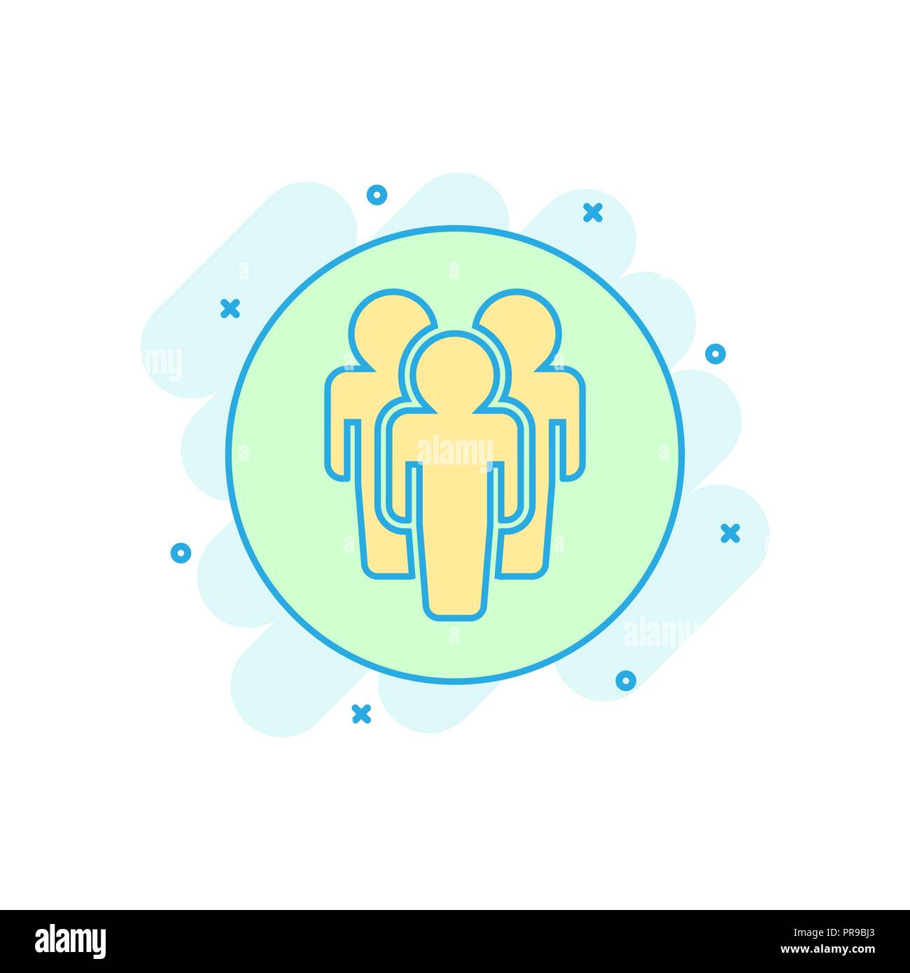 Cartoon colored people icon in comic style. People illustration ...