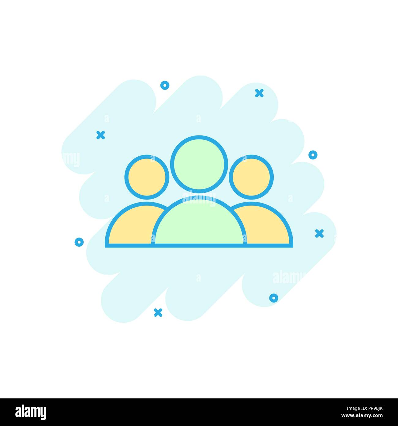 Cartoon colored people icon in comic style. People illustration ...