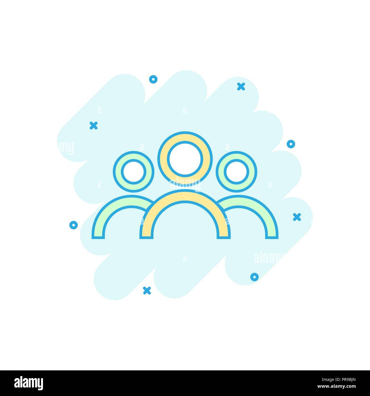 Cartoon colored people icon in comic style. People illustration ...