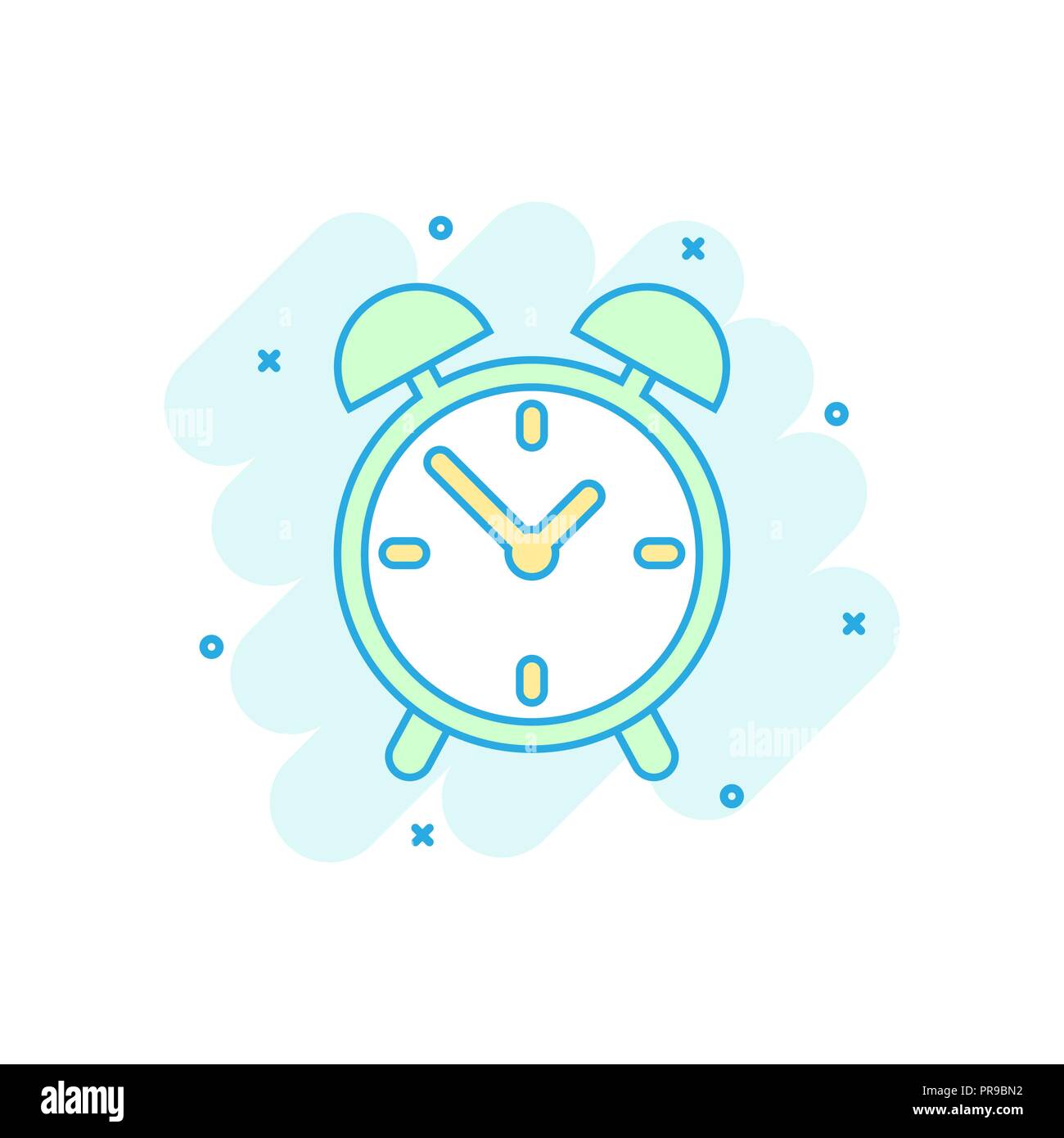 Cartoon colored alarm clock icon in comic style. Timer illustration ...